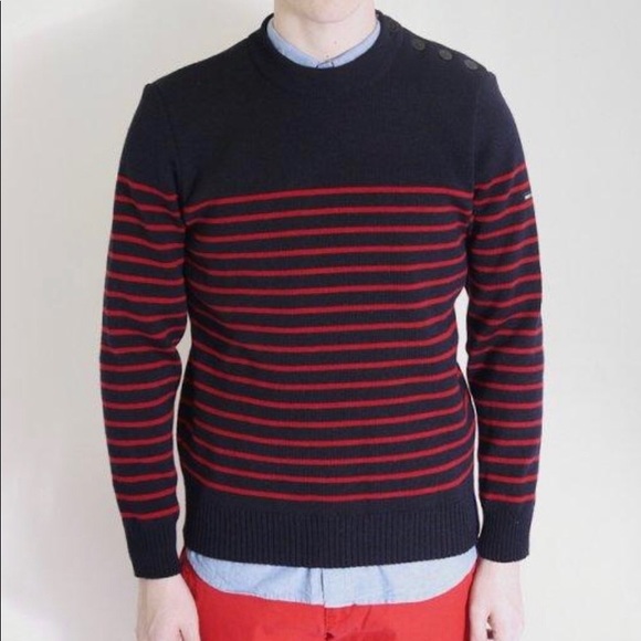 Saint James | Sweaters | Saint James Mens Sweater Binic Ii Navy Red ...